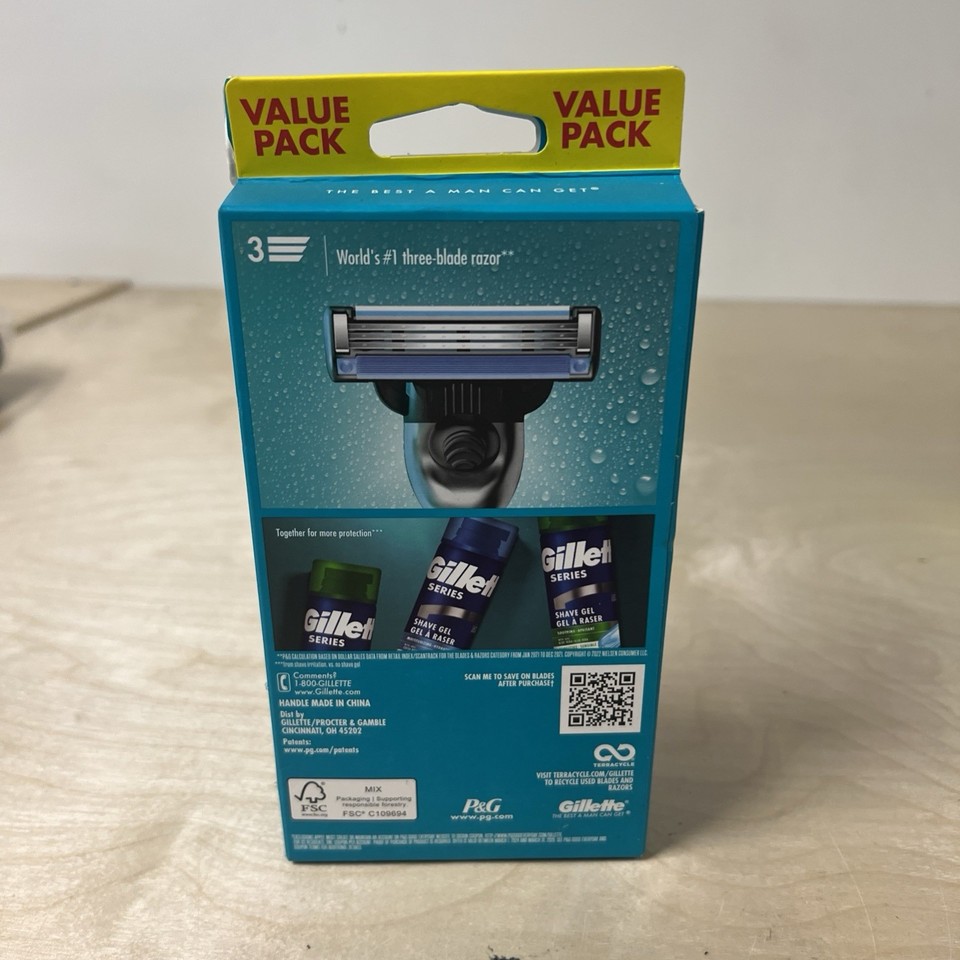 Gillette MACH 3 Men's Razor Handle + 6 Blade Refills Cartridges | eBay