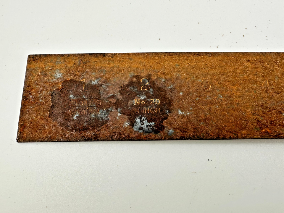 Vintage Stanley No.20 Try Square 8 Inch Wood Brass Steel Carpenter Tool ...