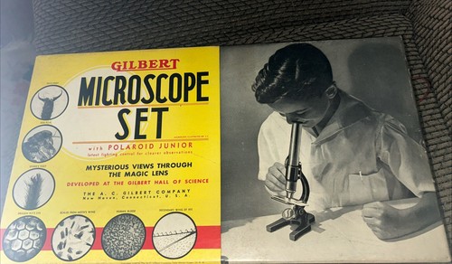 1938 A.C. Gilbert Number 8 Microscope Set in cardboard box. Excellent ...