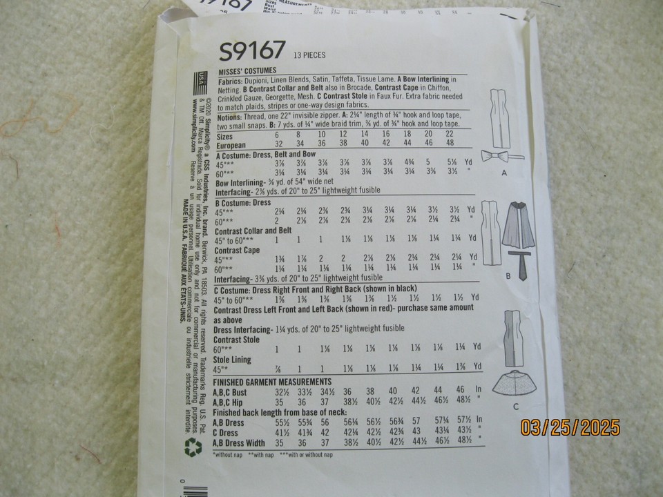 Simplicity S9167 misses Egyptian costume Sizes 14-22 UNCUT (O ...