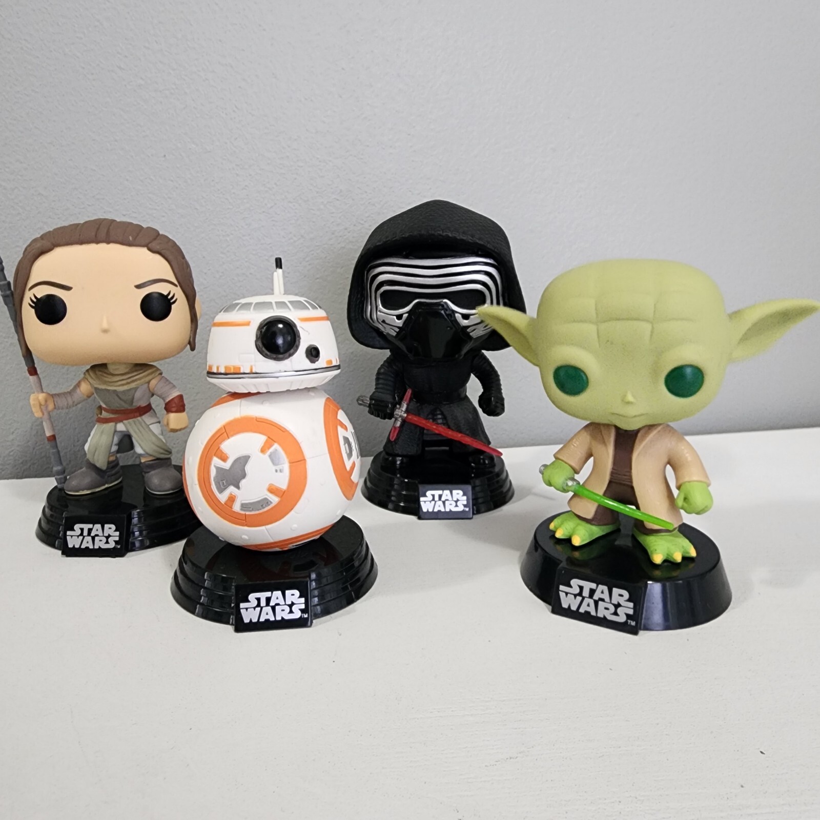 FUNKO POP Bobble Head Star Wars Lot Of 4 Rey Kylo Yoda BB8 | eBay