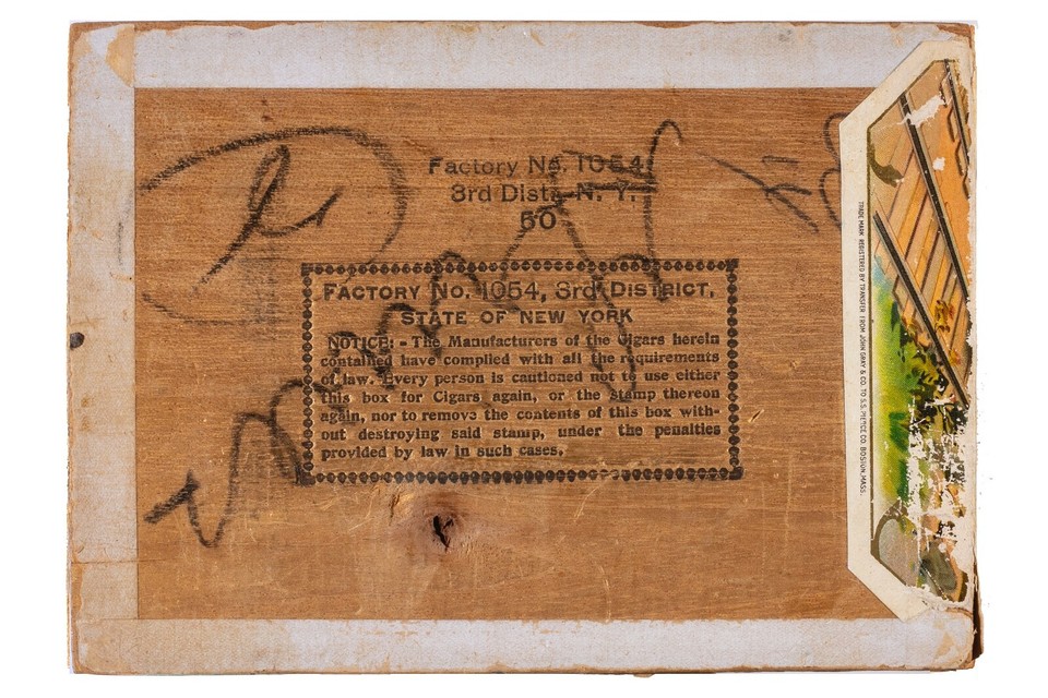 Rare 1910s S.S.Pierce *The Overland” cedar 50 cigar box in very good ...