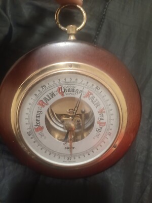 Vintage Swift Nautical Wall Hanging Barometer Germany Wood and Brass | eBay