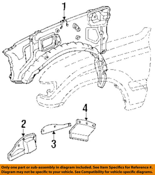 53736-60010 Toyota Seal, front fender apron to frame, no.1 rh ...