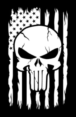 Punisher American Flag Vinyl Decal/Sticker Car Truck Window 7" CHOOSE ...