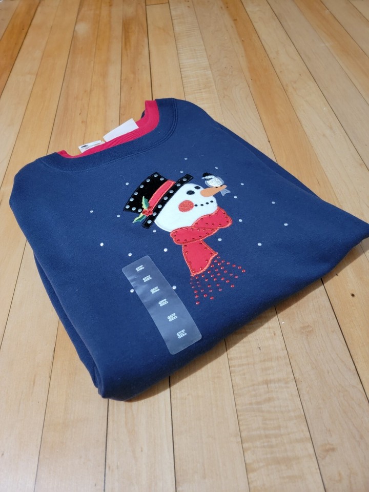 NWT 80s-90s Top Stitch Women's Double Collared Sweatshirt. Snowman ...