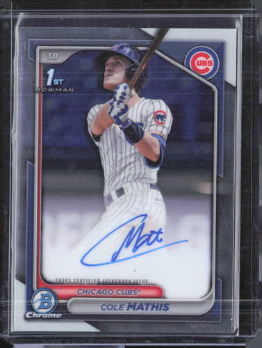 EL.5 Cole Mathis 2024 Bowman Draft #CPA-CMS Chrome Prospect Auto 1st | eBay