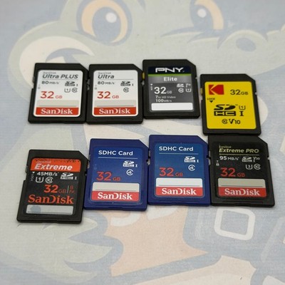 LOT of 8 - 32GB - SD Cards - Various Brands - Untested - GC745 | eBay