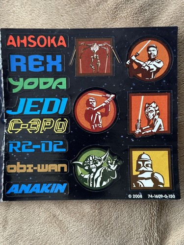 STAR WARS THE CLONE WARS 26 STICKER DECAL SHEET BRAND-NEW UNSTUCK 2008 ...