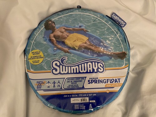 SwimWays Premium Spring Float Inflatable Lounger Pack & Go SunCatcher ...