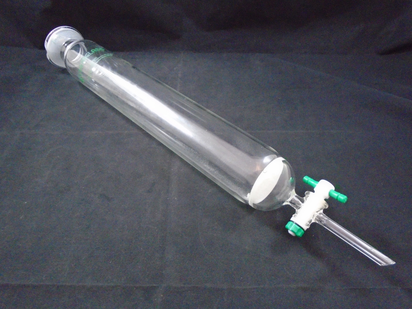 CHEMGLASS Glass 50/30 Spherical Joint 2” ID 12” EL Frit Chromatography ...