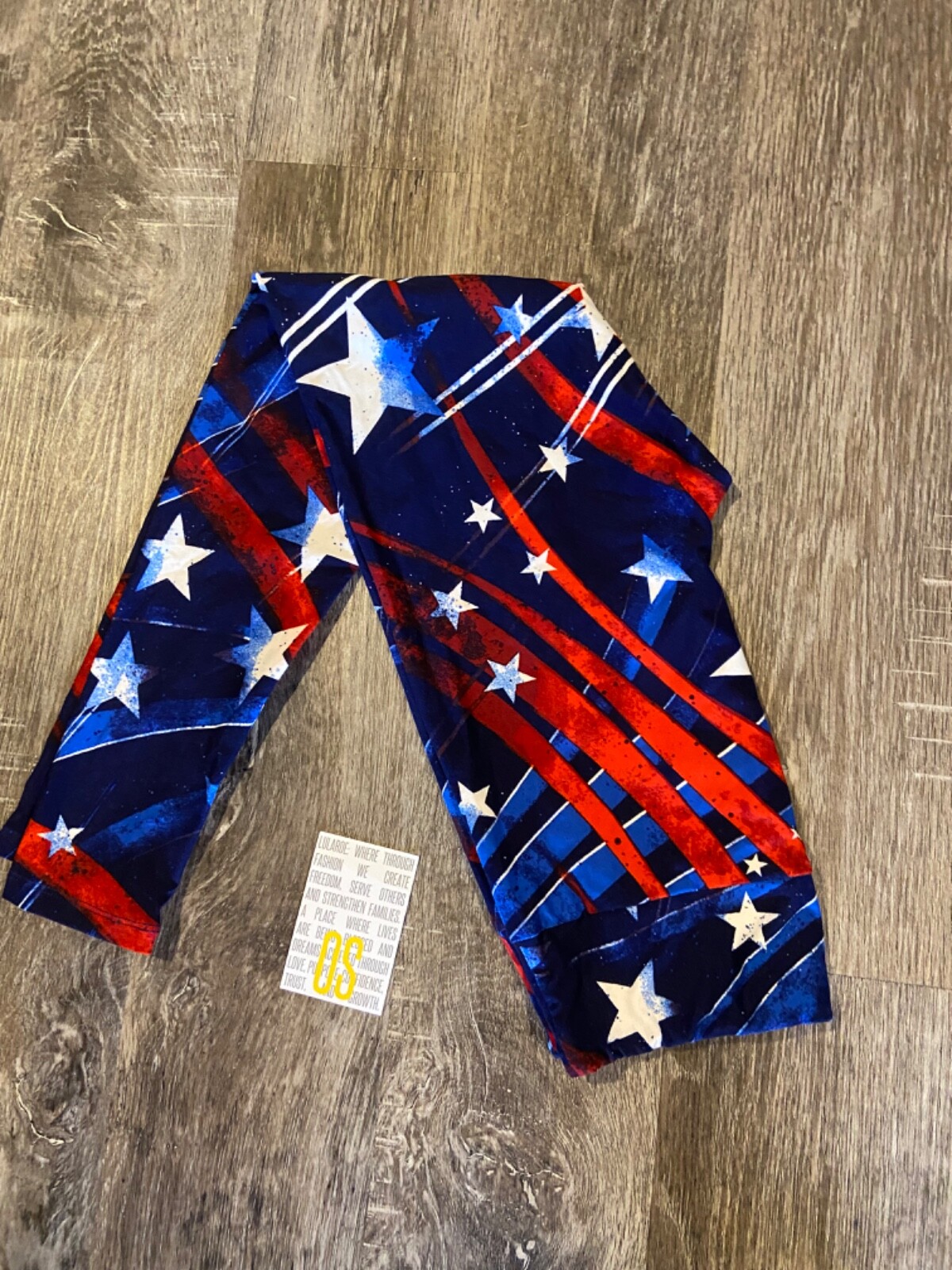 LuLaRoe Leggings~OS~One Size~ United & Strong~ Blue Red White~Americana ...