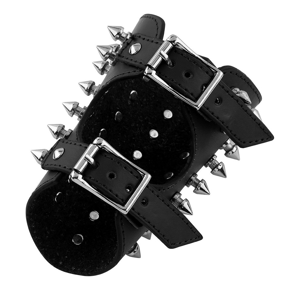 Unisex Faux Leather Metal Spikes Medieval Bracer Gauntlet Armband Arm ...