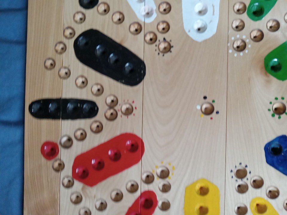 {J150}Handmade 18x18x1 Inch Jumbo Wooden Aggravation 4-6 Player Game ...