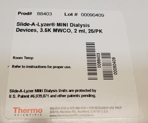 Case of 25 Thermo 88403 Slide-A-Lyzer MINI Dialysis Devices 3.5K MWCO ...