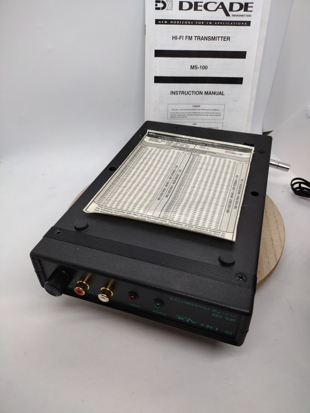 Decade MS-100 FM Mono Professional Grade Low Power Audio Transmitter ...