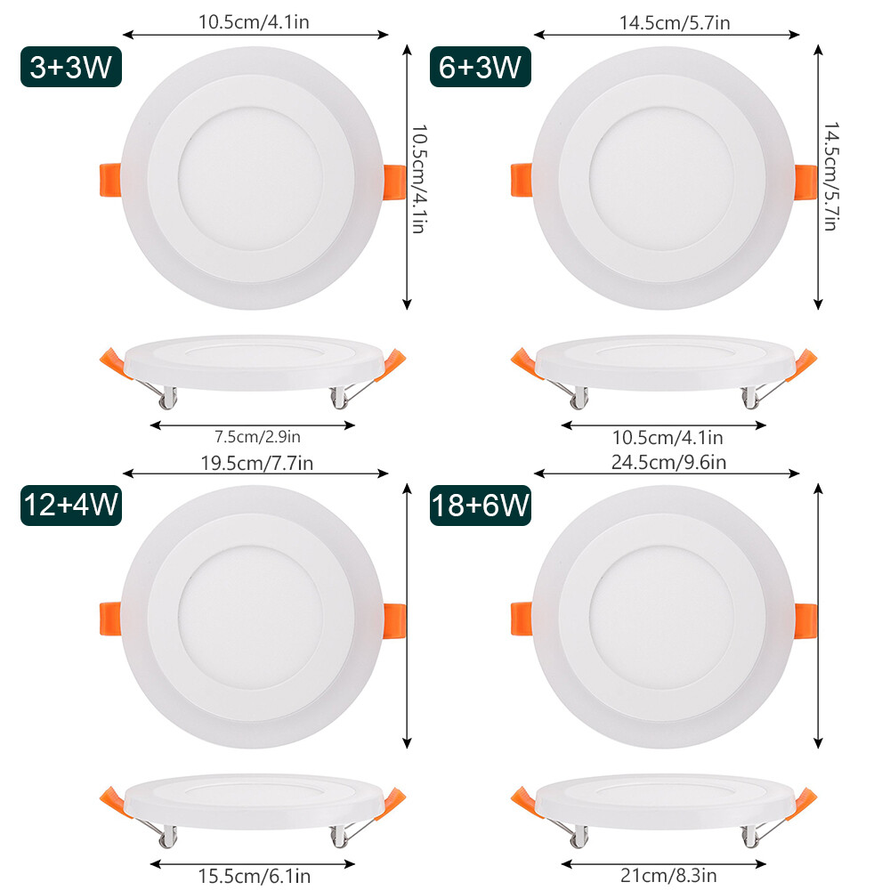 Home Decoration Round Double Color LED Panel Light 6W 9W 16W RGBW 85 ...