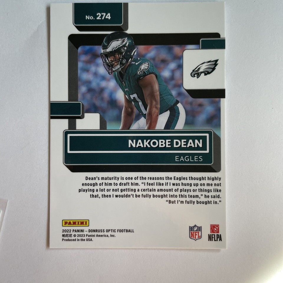 2022 Donruss Optic Nakobe Dean Rated Rookie card #274 Philadelphia ...