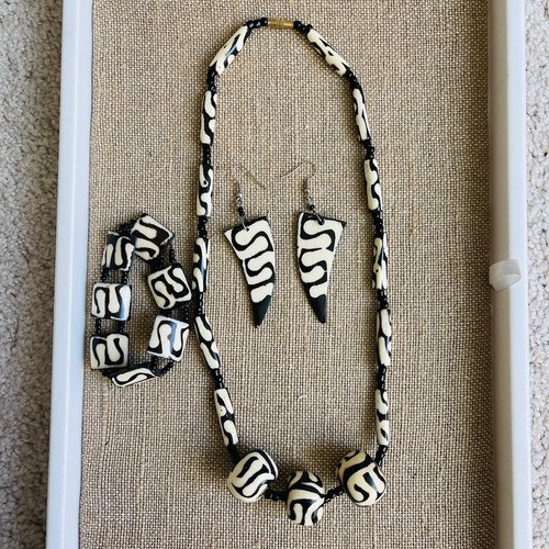 Traditional Batik Bone Beads Kenya African necklace bracelet and ...