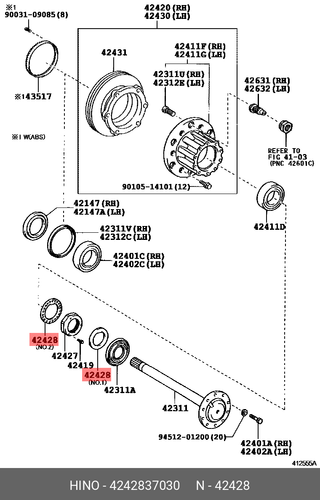 Genuine OE Plate Lock Nut 4242837030 for Hino 42428-37030 | eBay
