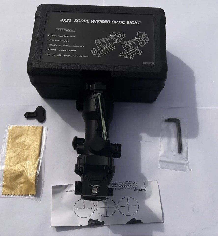4x32 Acog Scope With Rmr Reticle Fiber Green Optic Sight | eBay