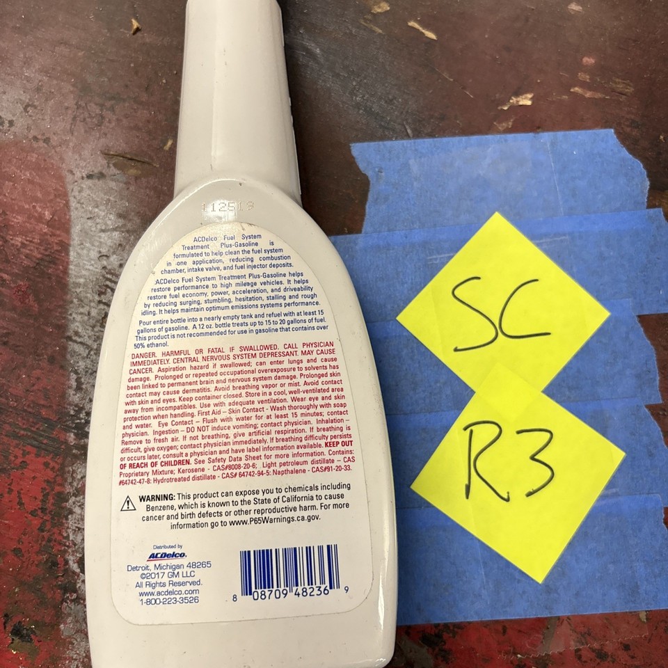 Genuine GM 88865595 Cleaner Fuel System Treatment Gasoline Acdelco 12oz ...