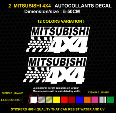 2 MITSUBISHI 4X4 sticker Genuine decal sticker WATERPROOF STICKERS | eBay