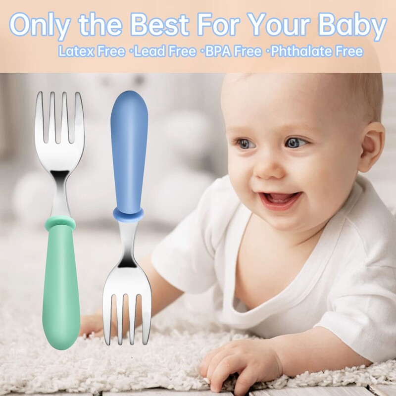 12PCS Toddler Forks Toddler Utensils,Stainless Steel Baby Forks ...
