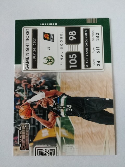 2021-22 Panini Contenders - Game Night Ticket #15 Giannis Antetokounmpo ...