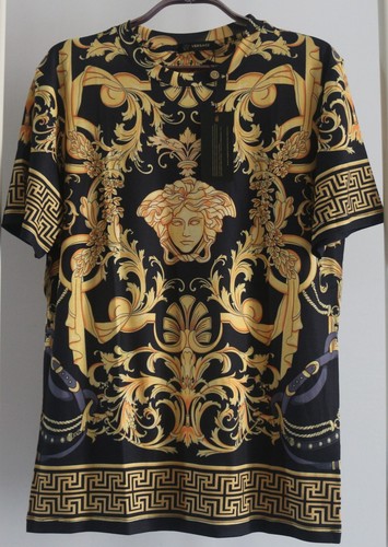 New Authentic Versace mens Round neck T-shirt Multicolor Size L Y001 ...