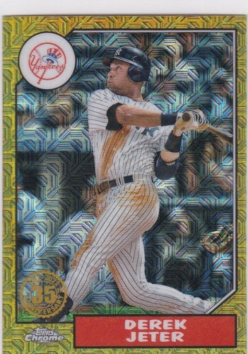 DEREK JETER New York Yankees RARE REFRACTOR Baseball Card 1987 TOPPS ...