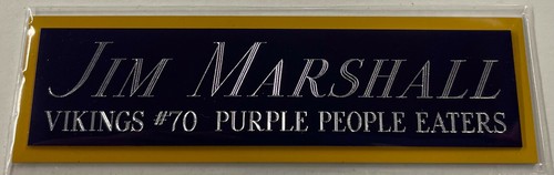 JIM MARSHALL VIKINGS NAMEPLATE AUTOGRAPHED SIGNED FOOTBALL-HELMET ...