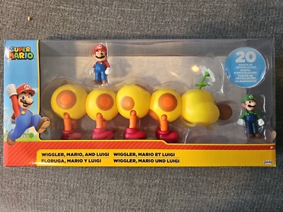 NEW Super Mario Bros Wiggler Mario And Luigi 2023 JAKKS Action Figure 2 ...