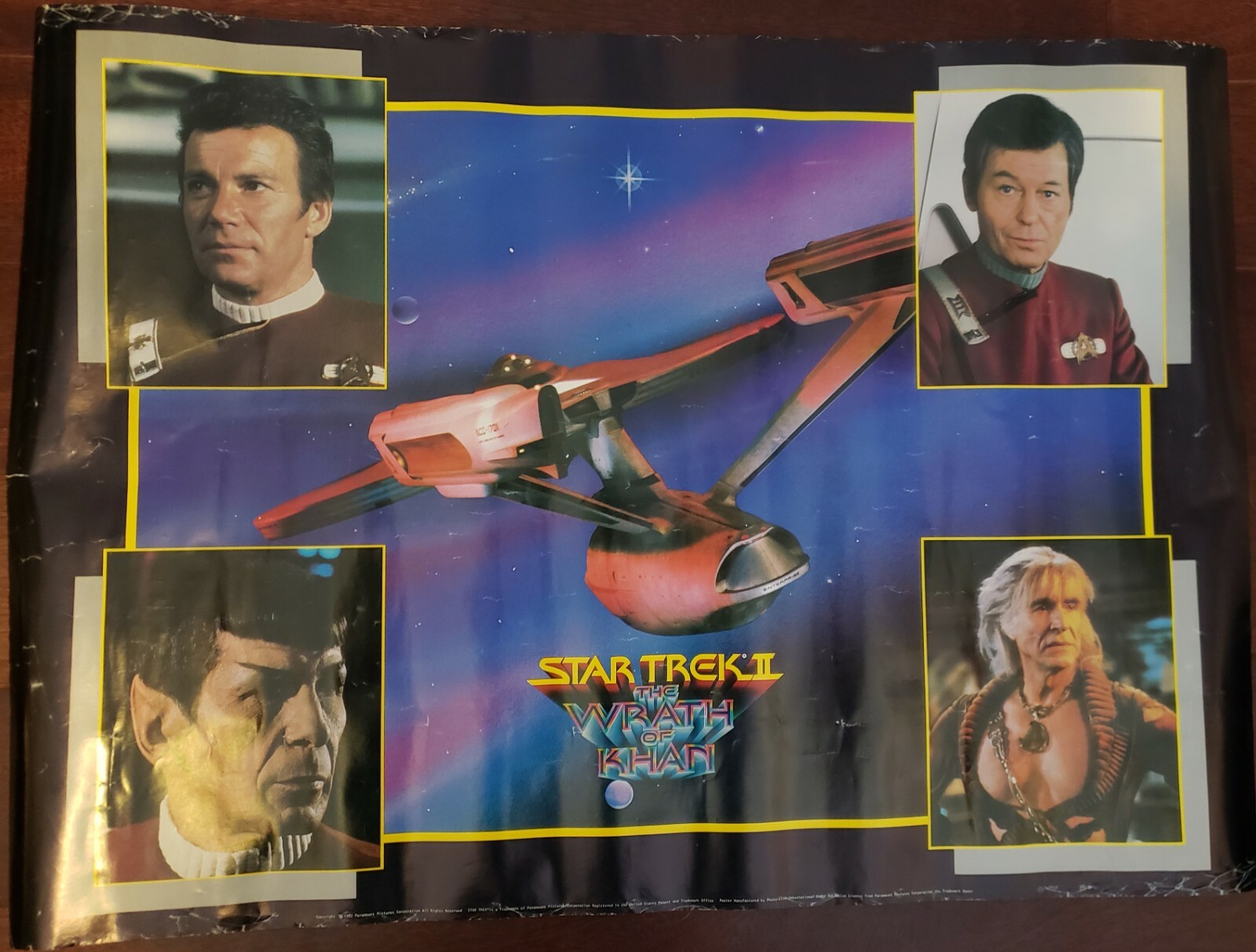 MOVIE POSTER~Star Trek II The Wrath of Kahn 1983 Vintage 22x31" William ...