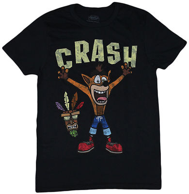 Crash Bandicoot Distressed Crash Under Logo Adult T-Shirt - Video Game ...