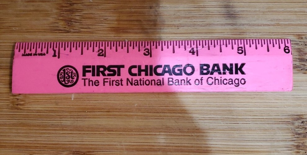 First Chicago Bank The First National Bank of Chicago 6" Ruler HOT PINK ...