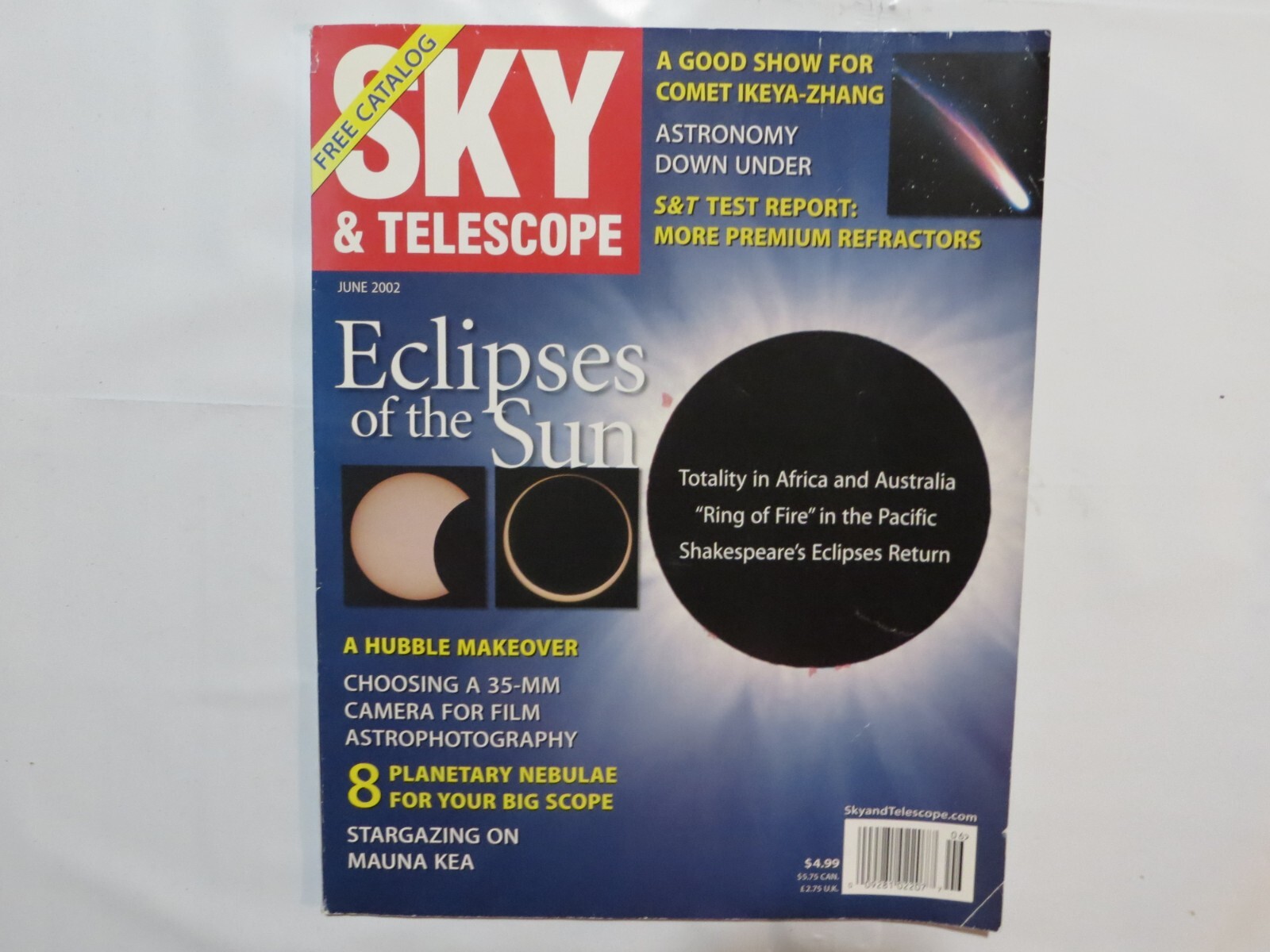 Sky and Telescope Magazine 2002 June Moon Galaxies Astronomy Vintage 9D ...