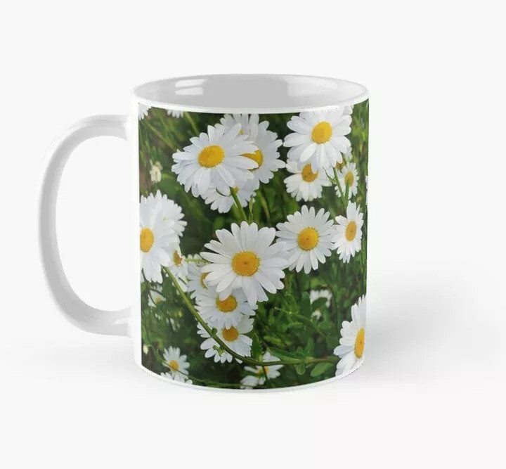 Floral Coffee Mug DAISY FLOWERS Cute Wildflowers Tea Cup Spring Garden ...