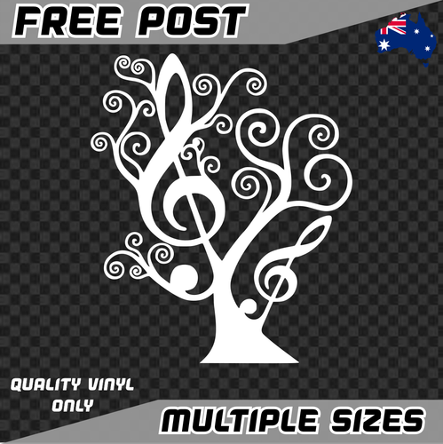 Treble Clef Tree Sticker Decal Car Vinyl Musician Music Notes Musical ...