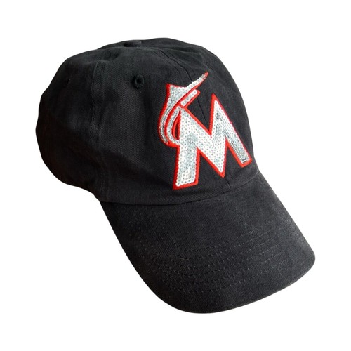 '47 Miami Marlins Hat Womens Sequins Bling Strap Back Black Sequins MLB ...