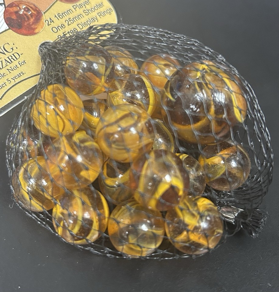 Mummy Mega Marbles Net Bag 24 Players 1 Shooter Retired Set (2004-2006 ...