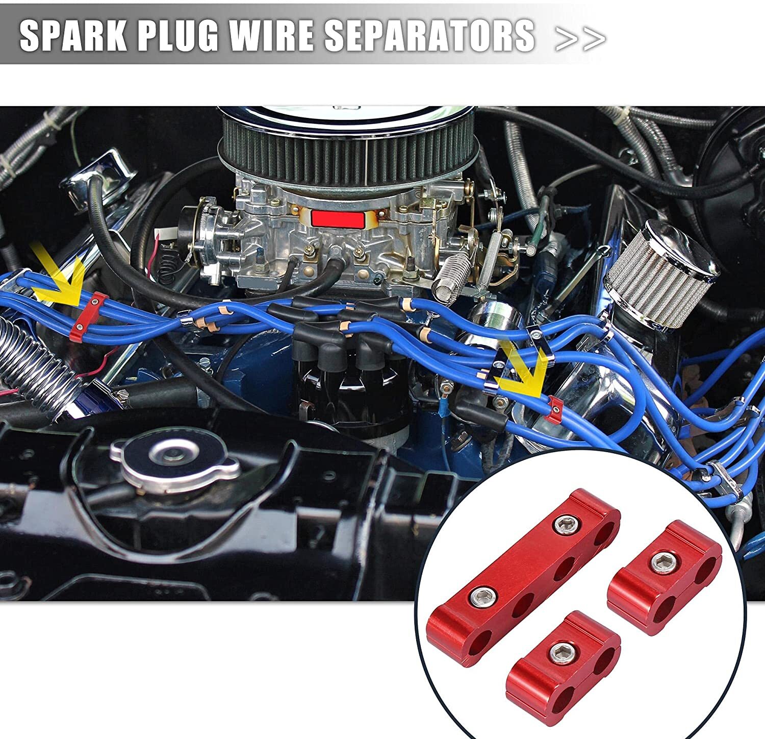 12Pc Aluminum Spark Plug Wire Separator Divider Electrical Screen Wire ...