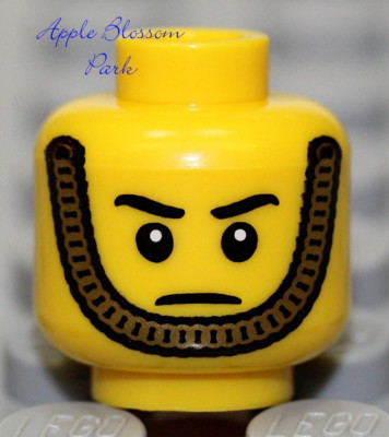 NEW Lego Male/Boy MINIFIG HEAD w/Gold Chin Strap - Police/Nutcracker ...