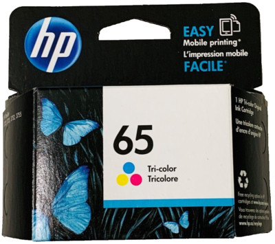 New Genuine HP 65 Color Ink Cartridge Bag DeskJet 3755 3758 ...