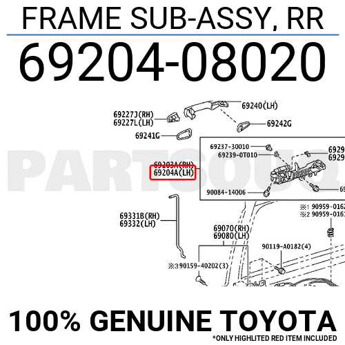 6920408020 Genuine Toyota FRAME SUB-ASSY RR 69204-08020 for sale online ...