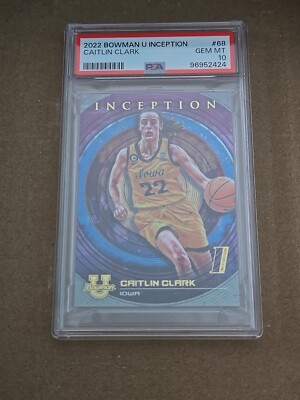 2022 Bowman U Inception Caitlin Clark Rookie RC #68 PSA 10 Gem Mint ...