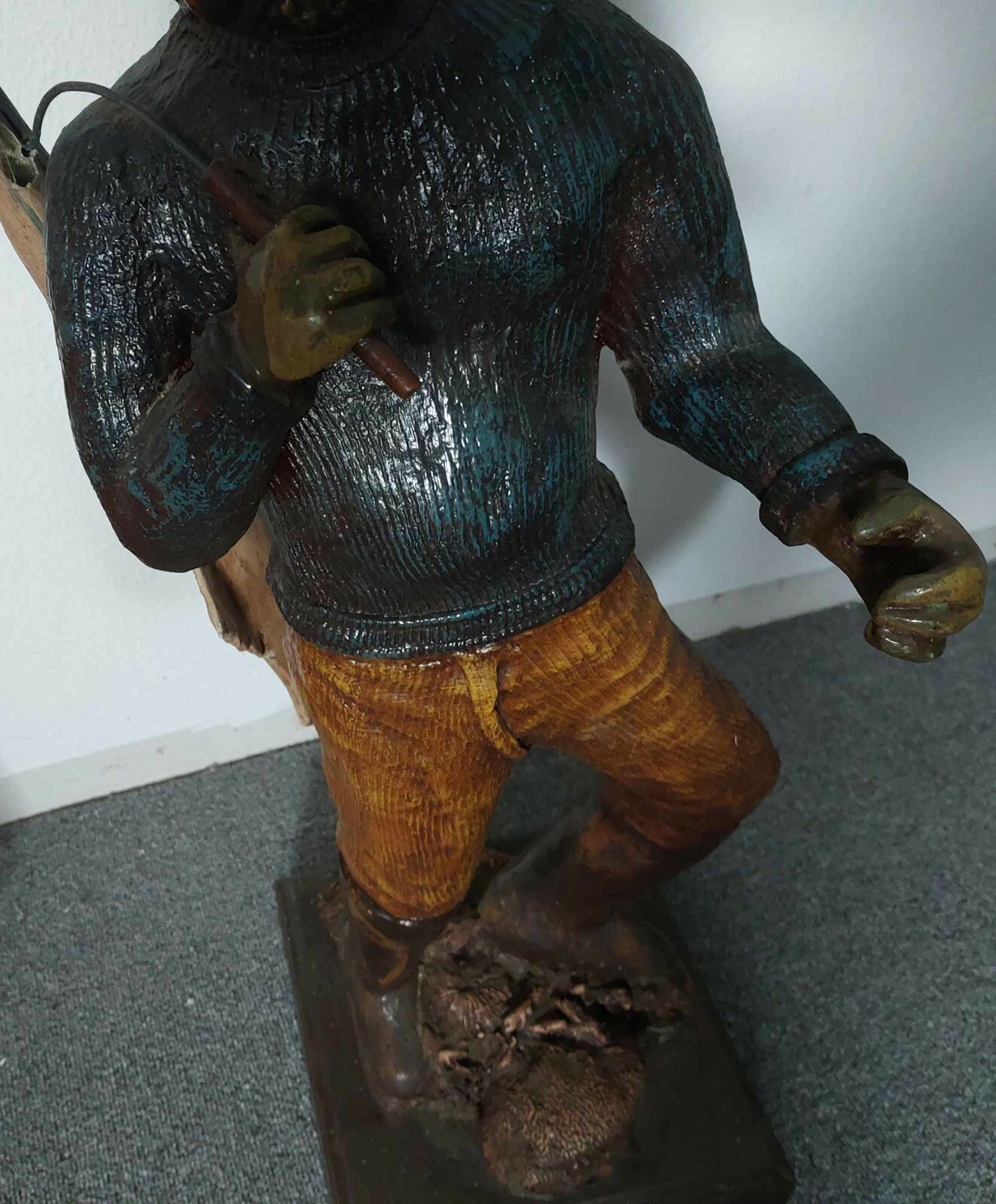 Große Deko Figur Kunstharz, Angler, Fischer, Seemann, Schwertfisch, H ...