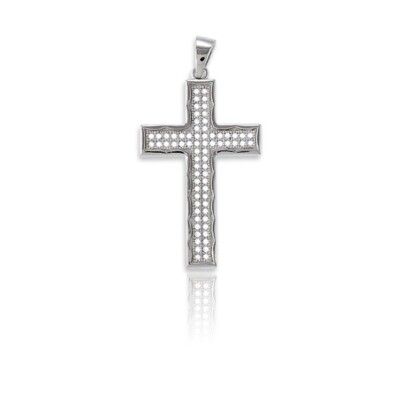 Sterling Silver Micro Pave Cross Pendant | eBay