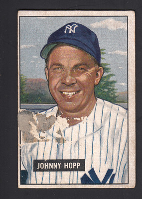 Vintage Johnny Hopp 1951 Bowman Baseball Card #146 NY Yankees FAIR | eBay