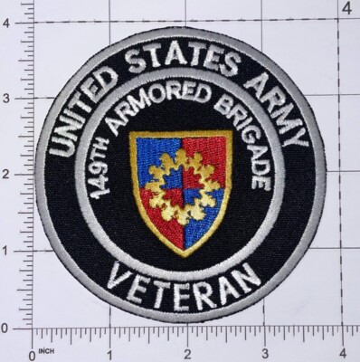 US Army 149th Armored Brigade Veteran Patch Hook & Iron-On Repro New ...